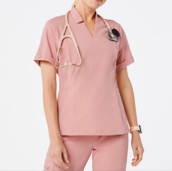 Figs | Tops | Figs Inala Slim Pink Sand Scrub Top | Poshmark